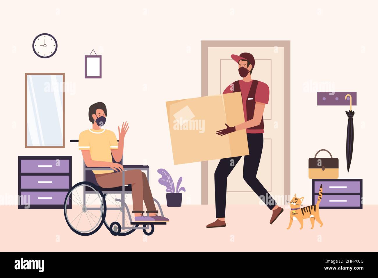 Home delivery service for people with disability. Customer location ...