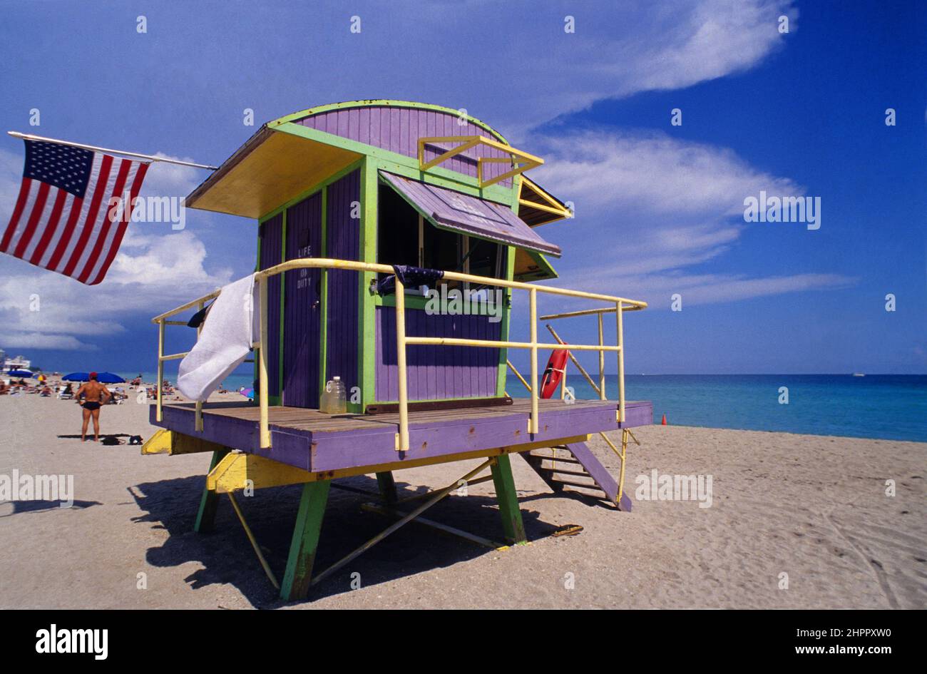 USA Miami beach south beach art deco district life guard hut Stock ...