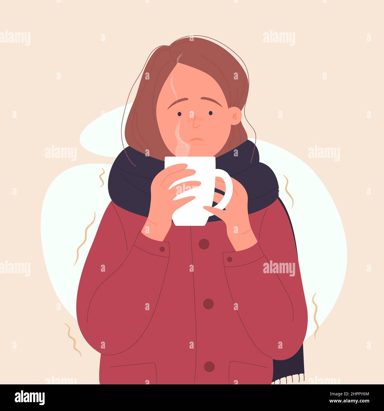 Freezing Cold Girl Cartoon