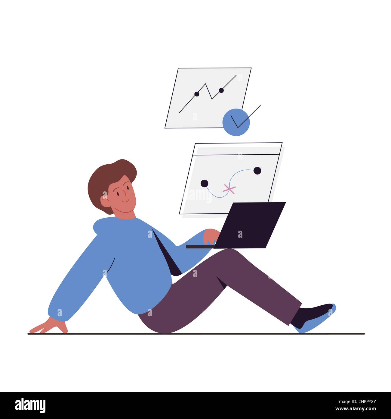 Professional expert analyzing right business solution. Development ...