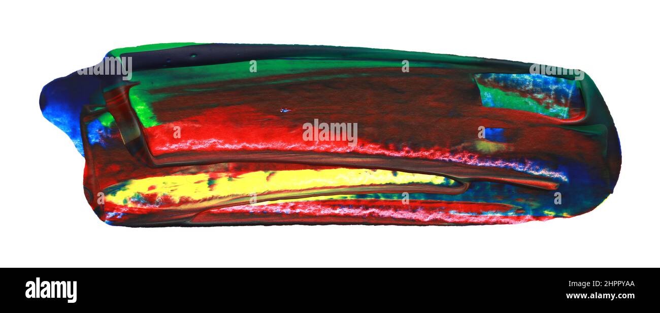 Colorful paint smear shape isolated on white background Stock Photo - Alamy