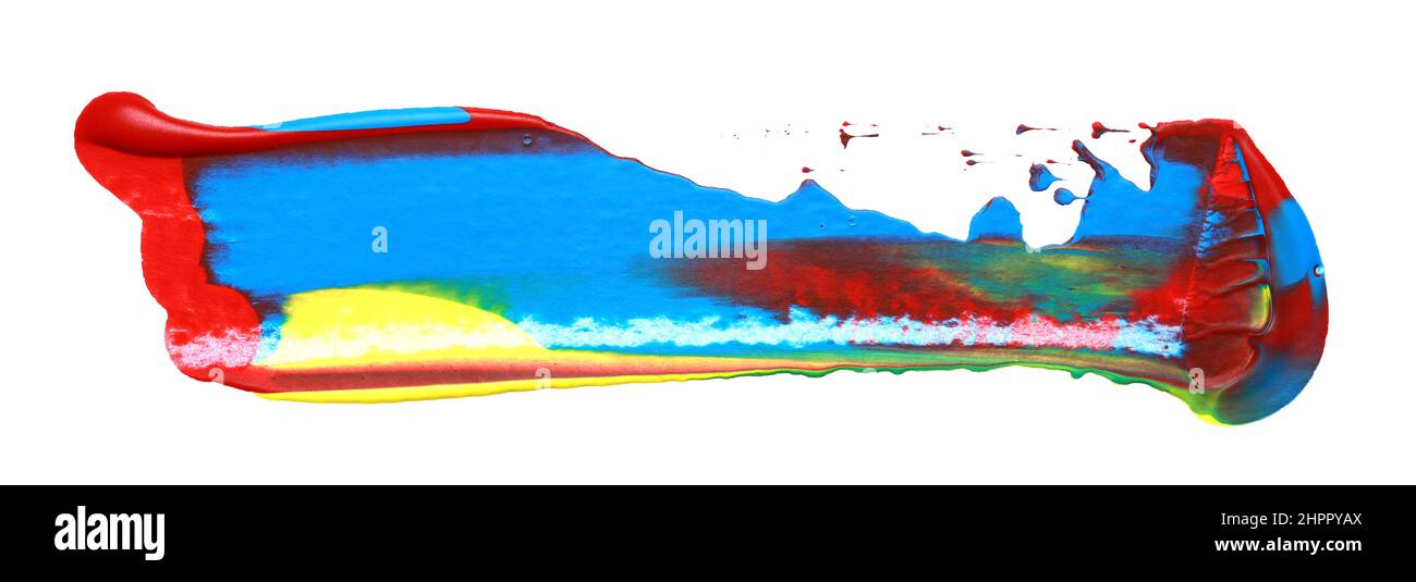 Colorful paint smear shape isolated on white background Stock Photo - Alamy