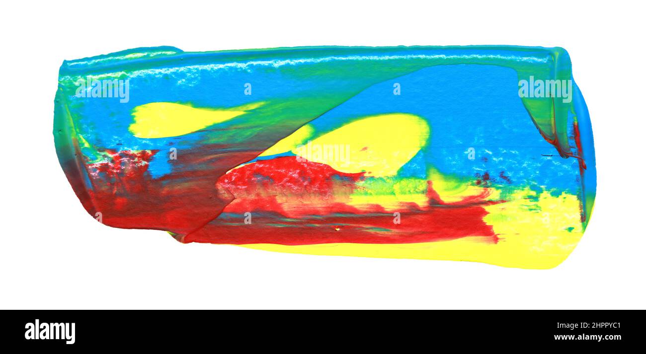 Colorful paint smear shape isolated on white background Stock Photo - Alamy