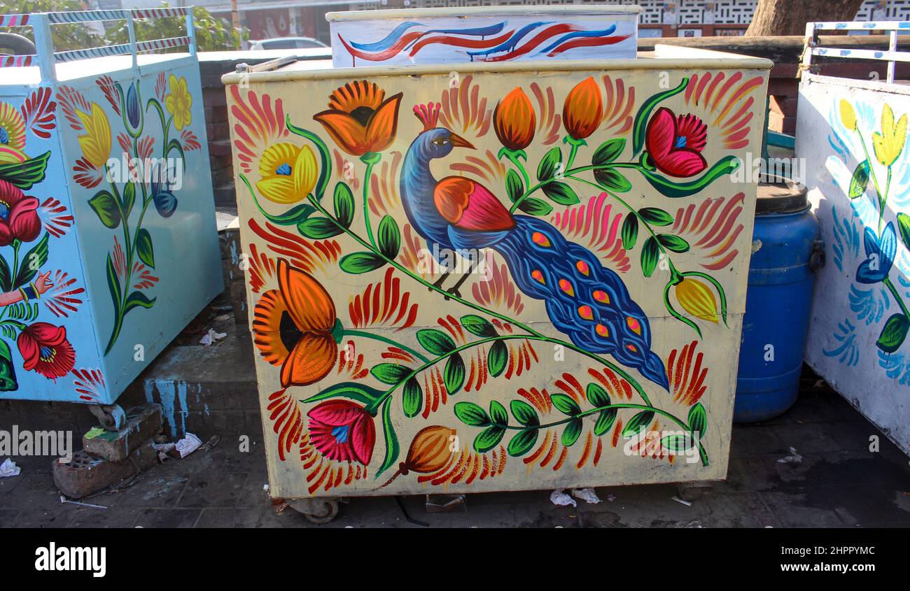 Colored Tea Stall Rickshaw Paint in TSC Stock Photo - Alamy