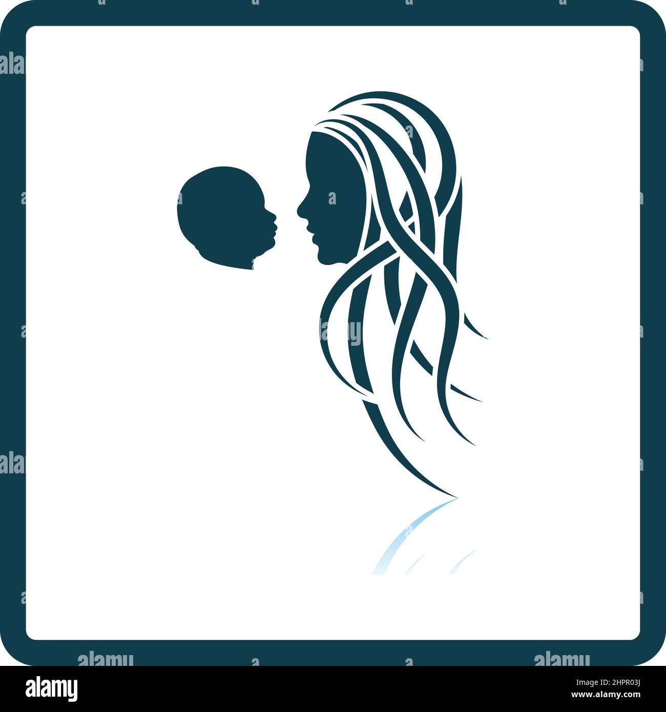 Mother's Day Icon. Square Shadow Reflection Design. Vector Illustration ...