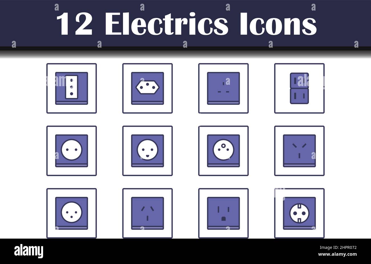 Electrics Icon Set. Editable Bold Outline With Color Fill Design ...