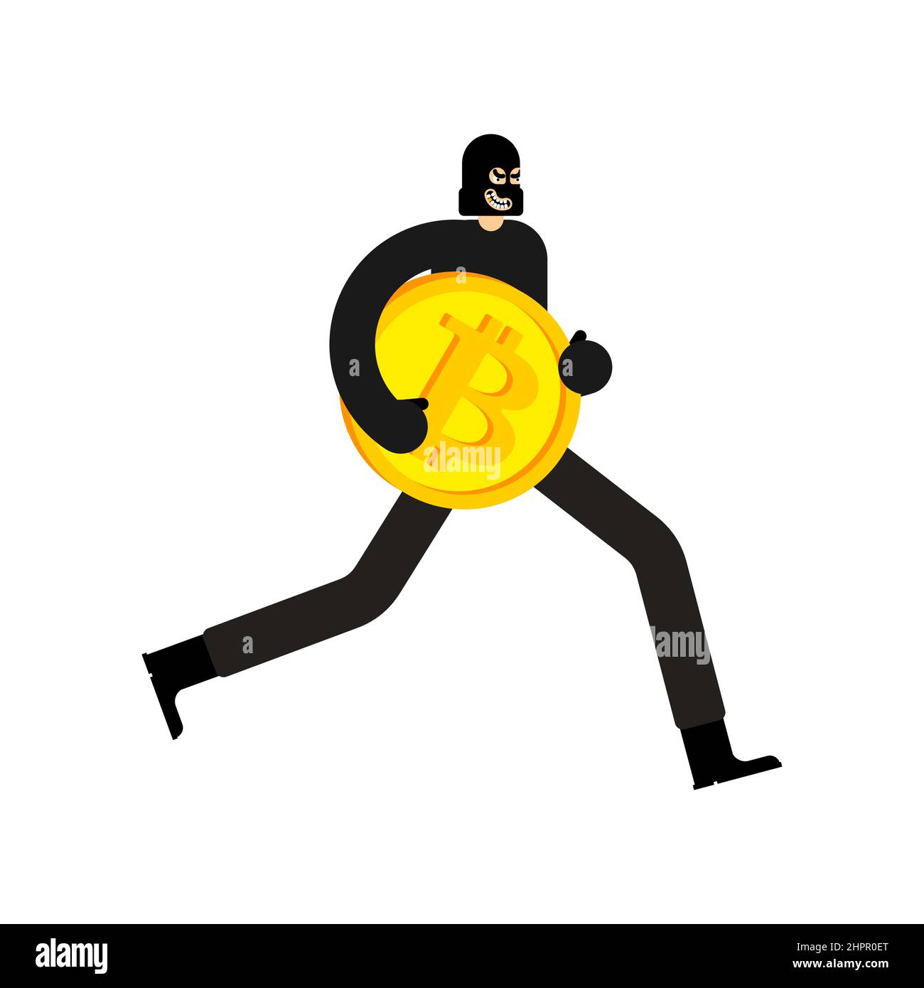 Thief Stolen Bitcoin Criminal Stole Cryptocurrency Cybercrime Vector