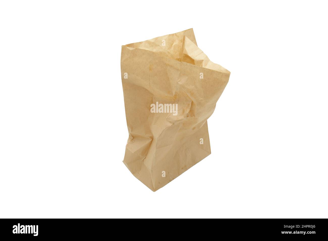 Folded brown paper bag isolated on a white background Stock Photo - Alamy