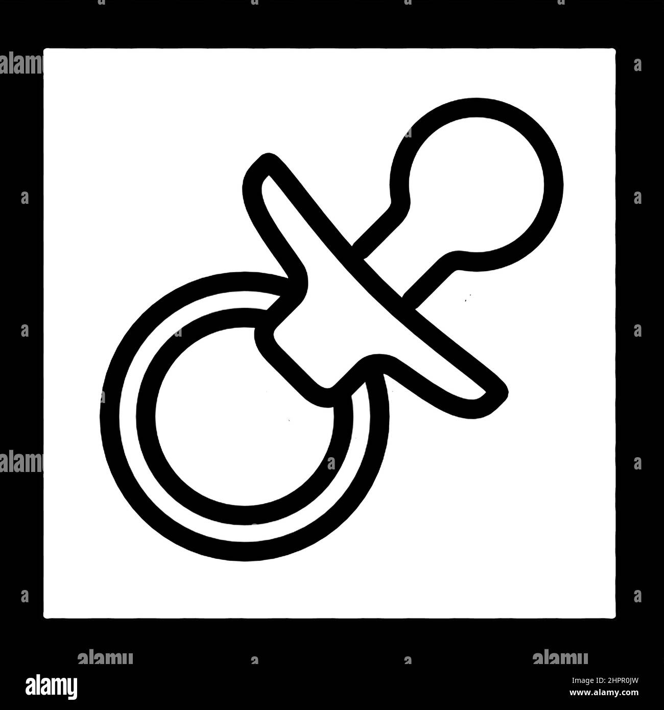 Black pacifier drawing isolated on a white background Stock Photo - Alamy
