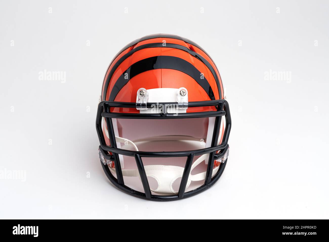 Cincinnati Bengals NFL team helmet isolated on white background Stock ...