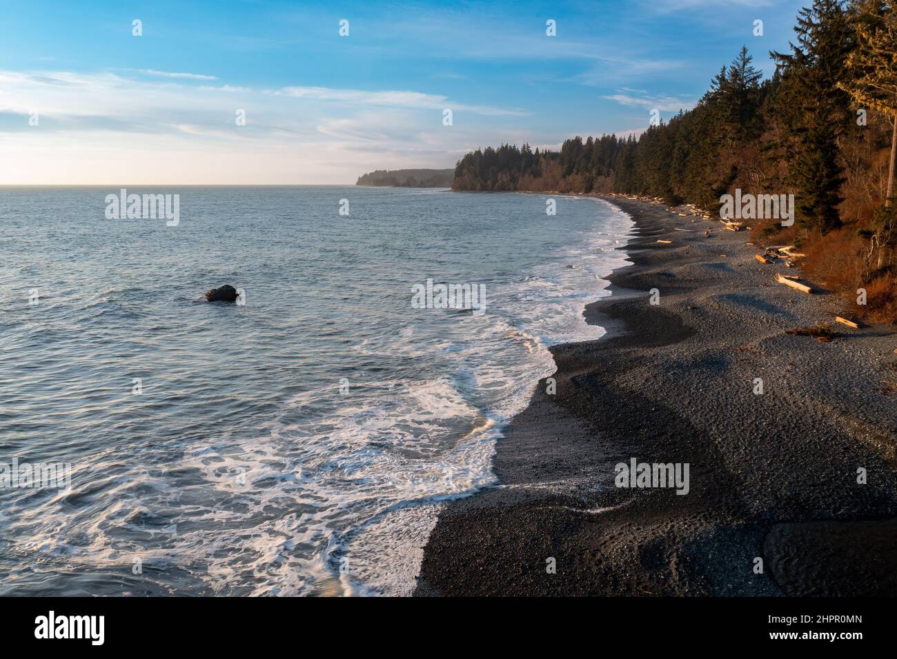 Aerial view of Sandcut Beach in Vancouver Island, BC, Canada Stock ...