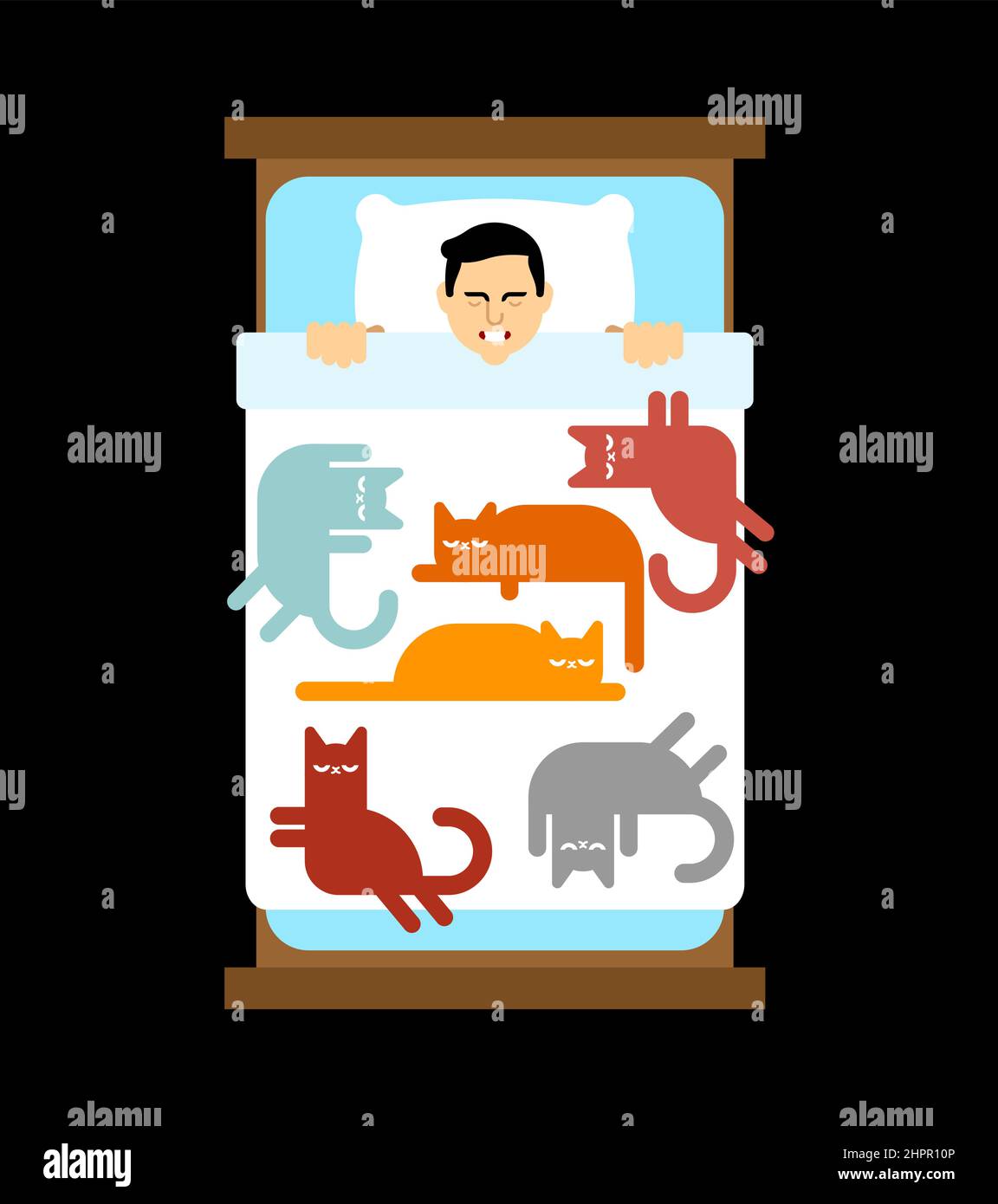 Man cat bed Stock Vector Images - Alamy