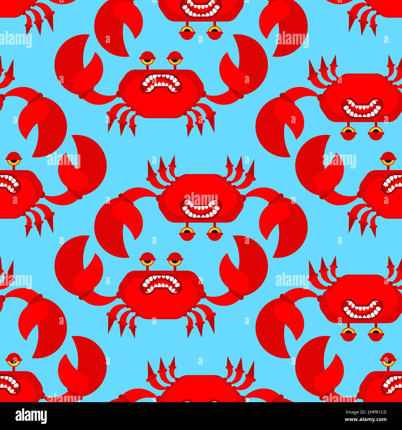 Crab pattern seamless. sea cancer red background. Baby fabric texture ...