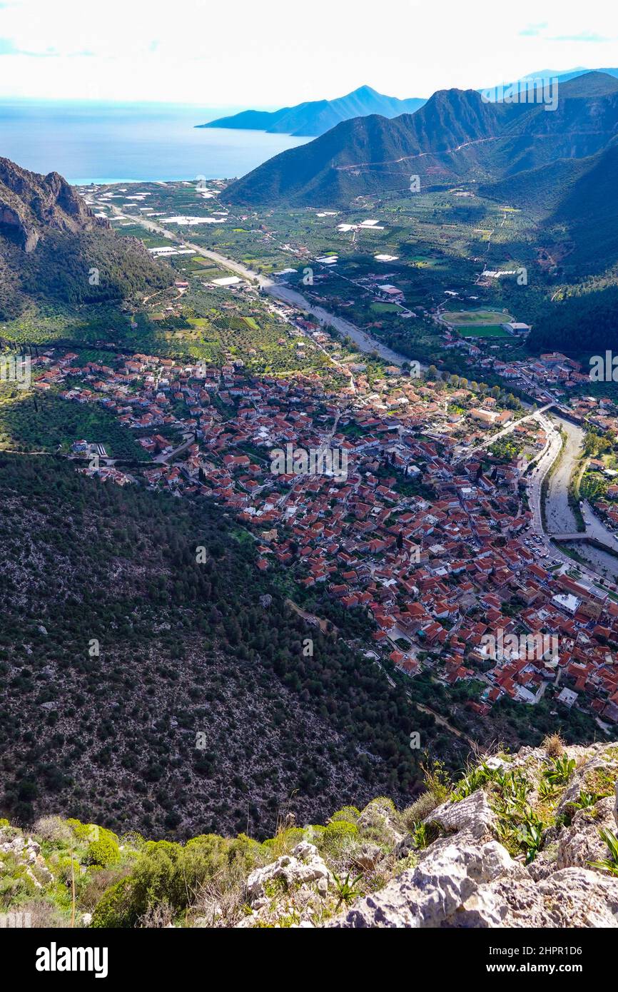 Leonidio, town in the Arcadia region of the Peleponnese area, Greece ...