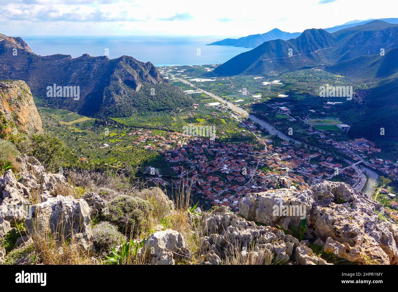 Leonidio, town in the Arcadia region of the Peleponnese area, Greece ...