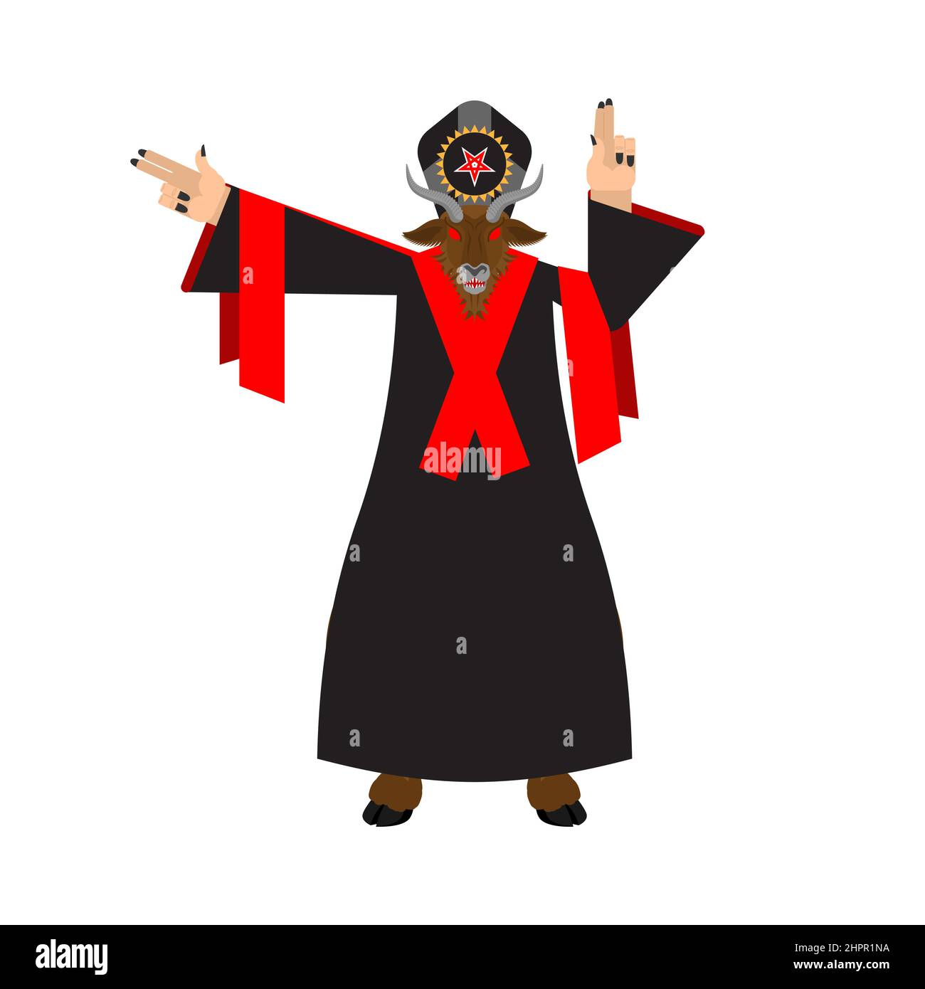 Evil preacher Baphomet Demon. Devil Black Mass satan pastor. Angry ...