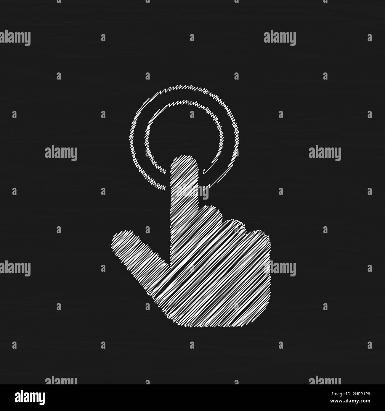 Finger pressing button sketch white vector icon Stock Vector Image ...