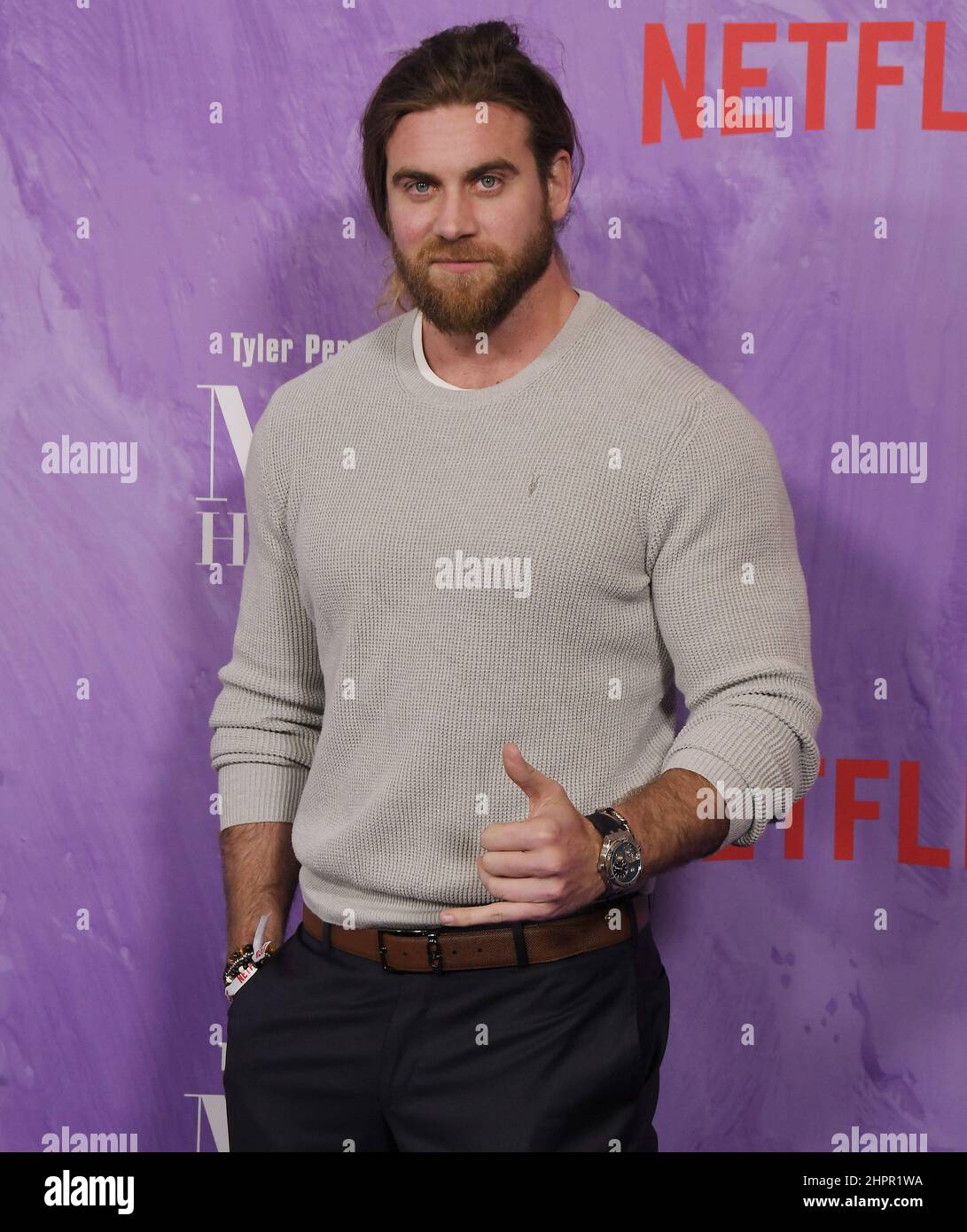 Los Angeles, CA, February 22, 2022. Brock O'Hurn arrives at the World ...