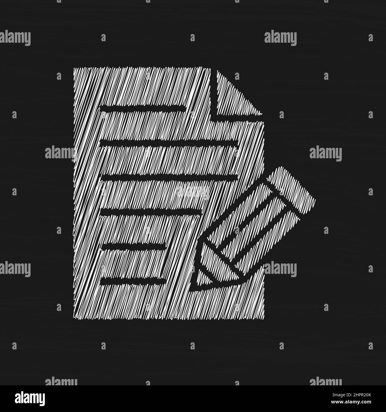 Document with pencil sketch white vector icon Stock Vector Image & Art ...