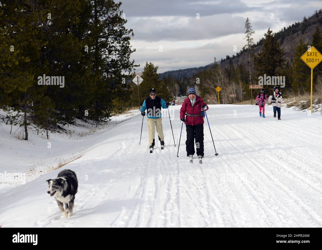 Cross country skiing on route 150 along the Provo river in the Mirror ...