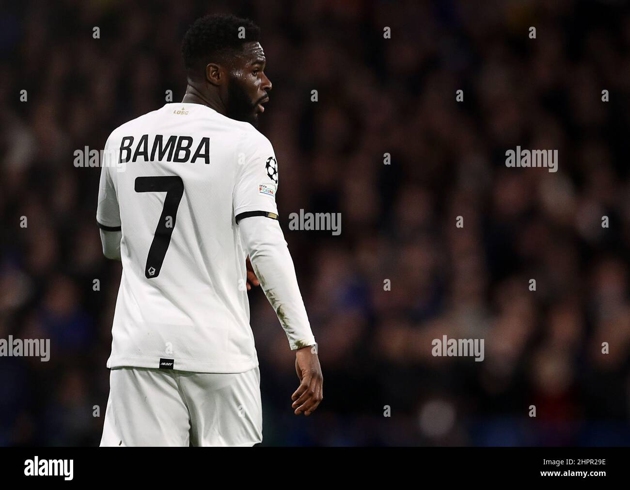 London, England, 22nd February 2022. Jonathan Bamba of Lille during the ...