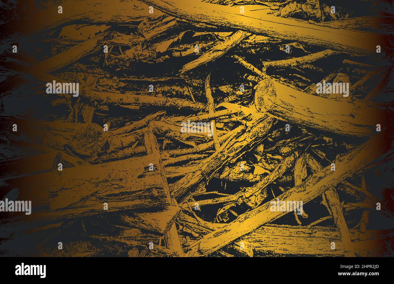 Luxury black golden metal gradient background with distressed wooden ...