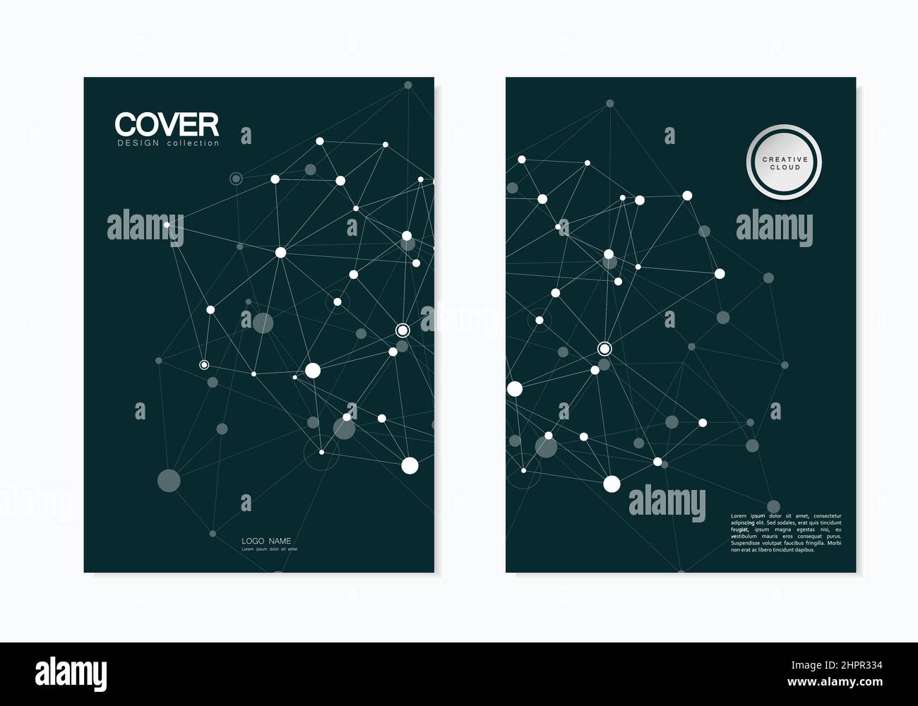 Brochure template design. Abstract connect polygonal network background ...