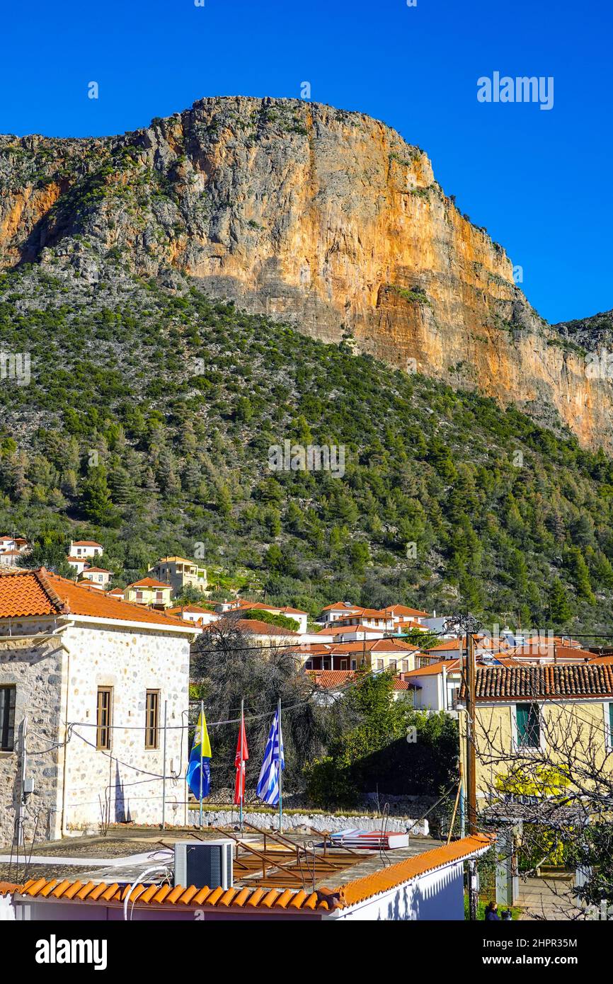 Leonidio, town in the Arcadia region of the Peleponnese area, Greece ...