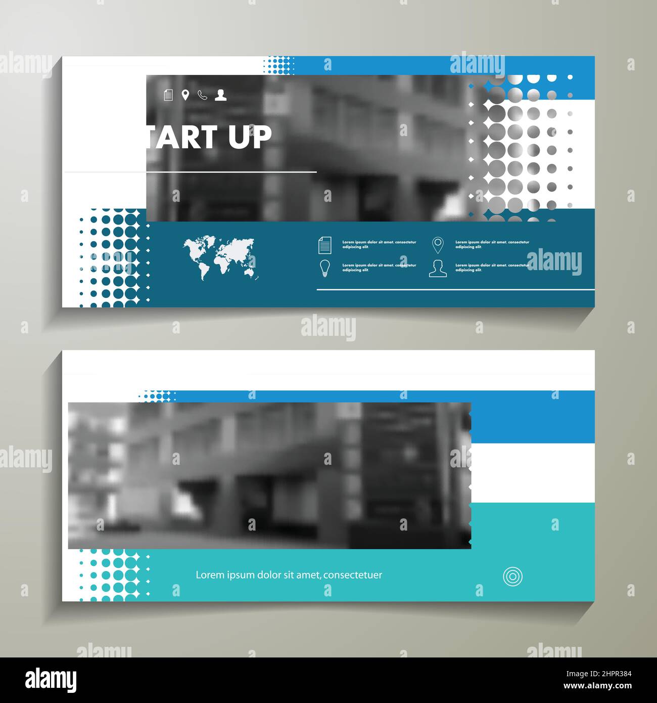 Blue Geometry brochure design template. Vector cover, Leaflet ...