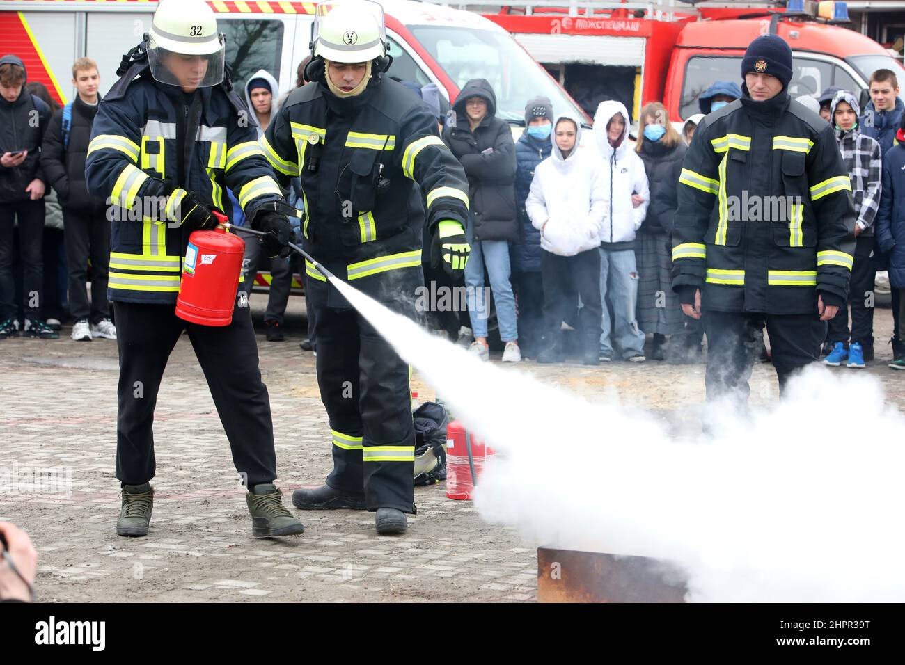 KHARKIV, UKRAINE - FEBRUARY 22, 2022 - Rescuers of the State Emergency ...