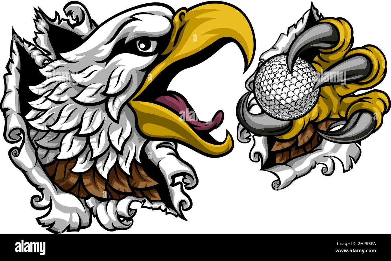 Bald Eagle Hawk Ripping Golf Ball Mascot Stock Vector Image & Art - Alamy