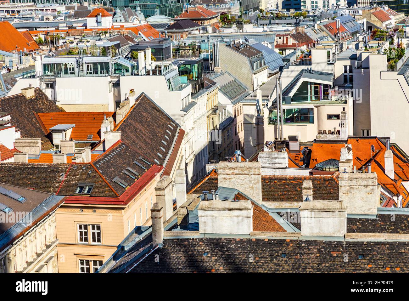 View of Vienna city from the Stephansdom roof, Austria Stock Photo - Alamy