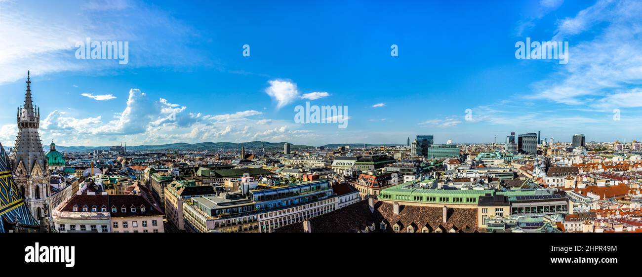 View of Vienna city from the Stephansdom roof, Austria Stock Photo - Alamy