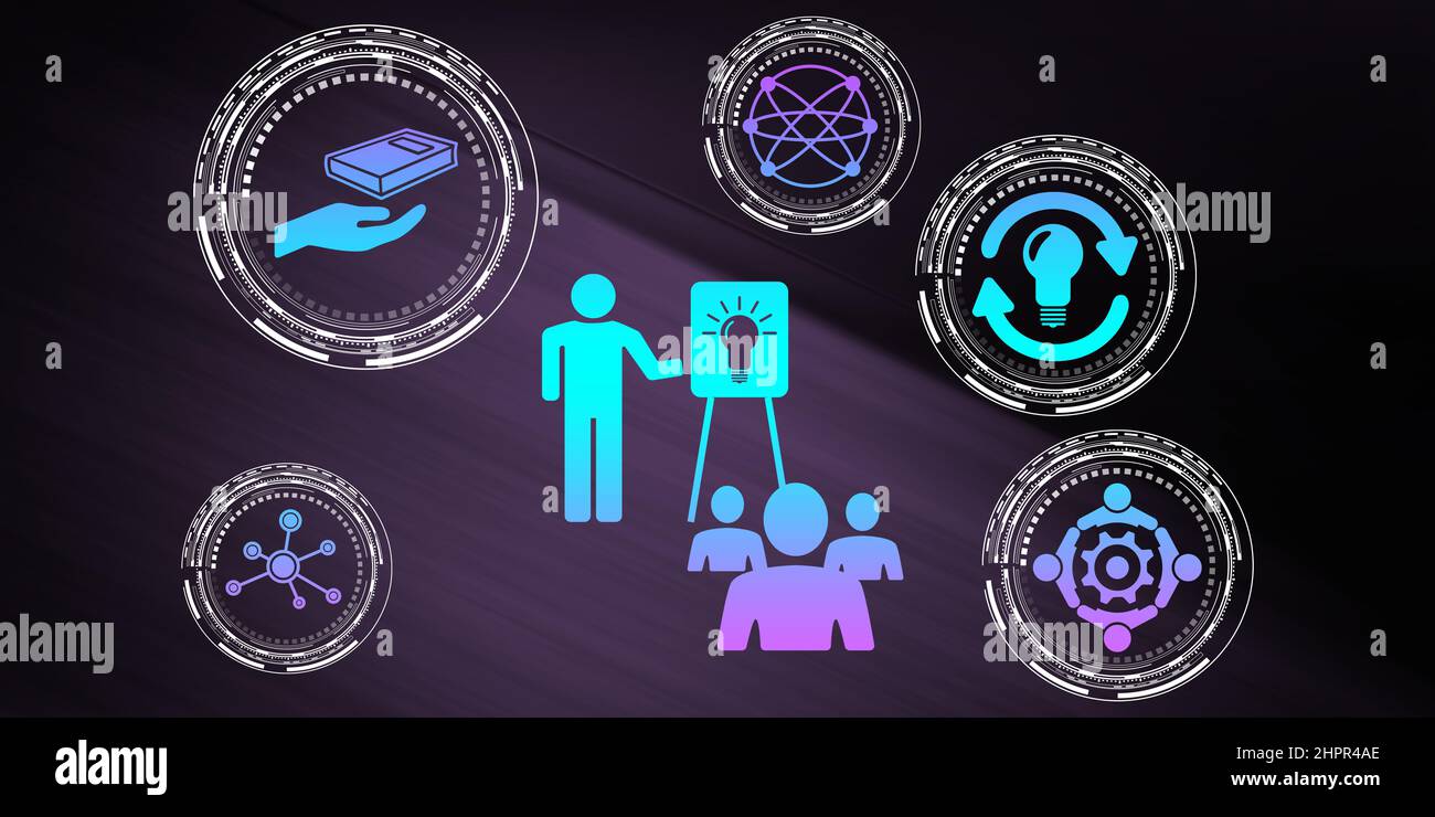 Illustration of a knowledge sharing concept Stock Photo - Alamy