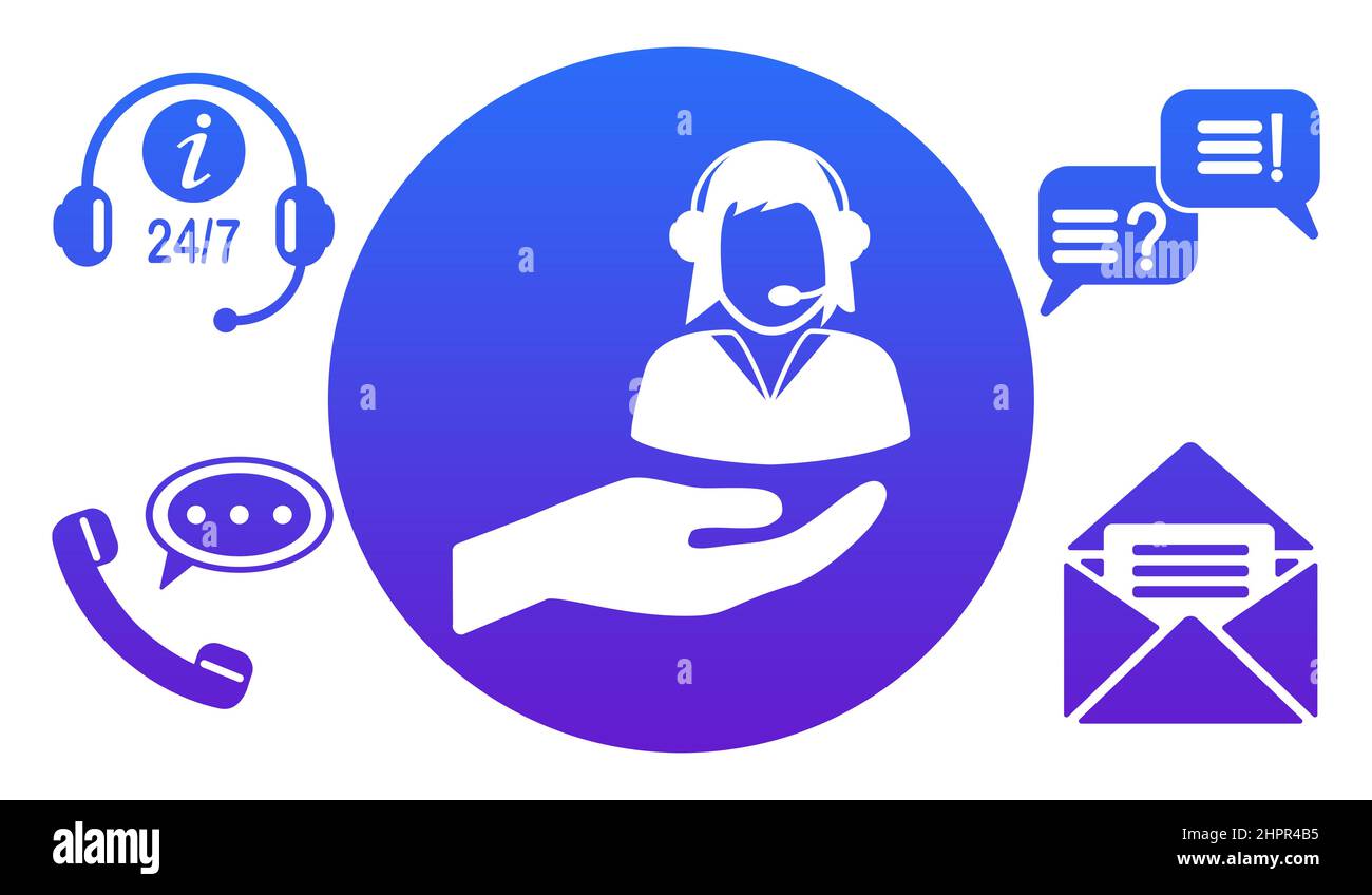 Illustration of a customer service concept Stock Photo - Alamy