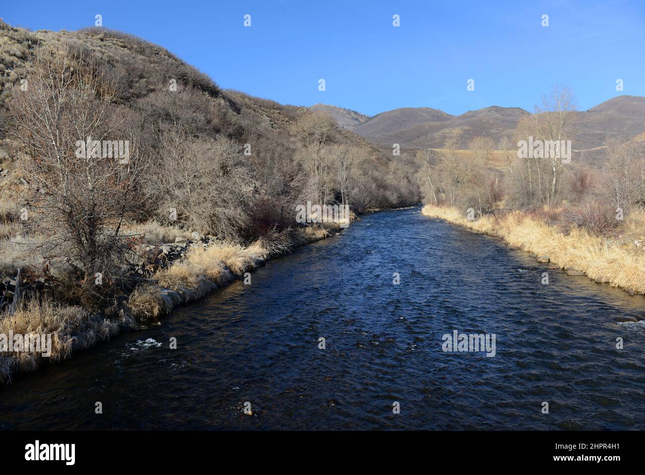 Scenic Rock Cliff nature center by the Provo river in Kamas, Utah, USA ...