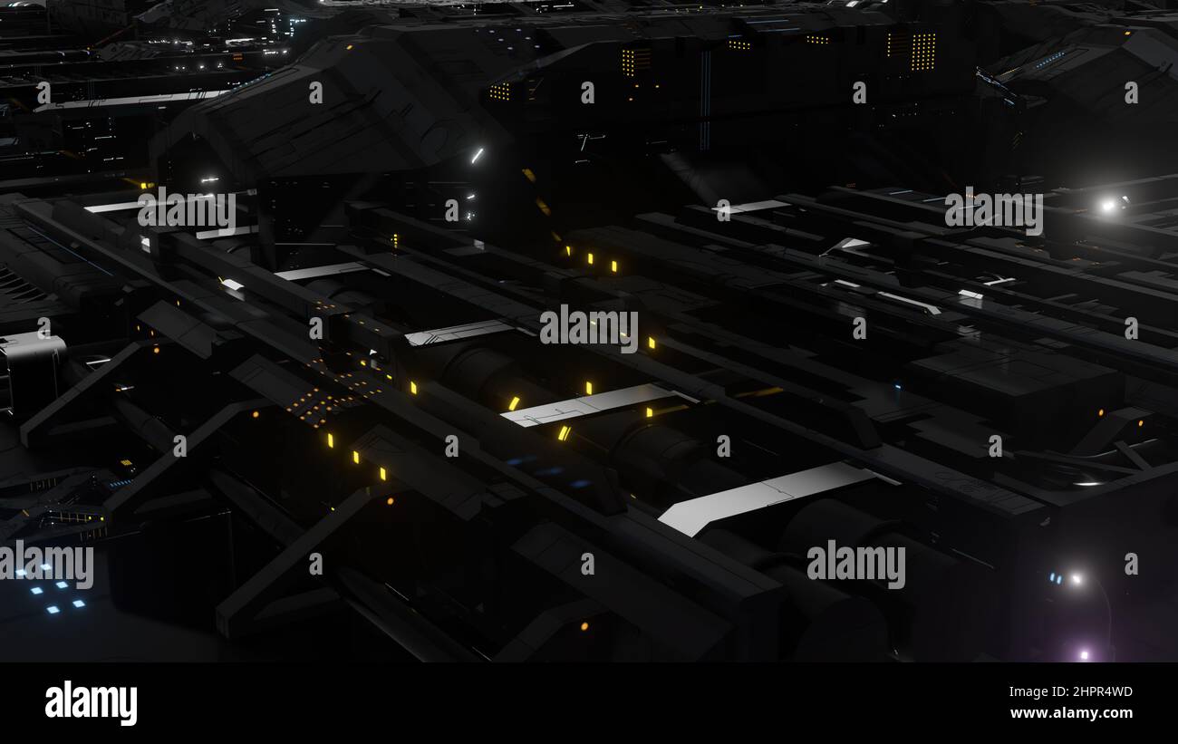 3d illustration - Model of Sci-fi city Stock Photo - Alamy