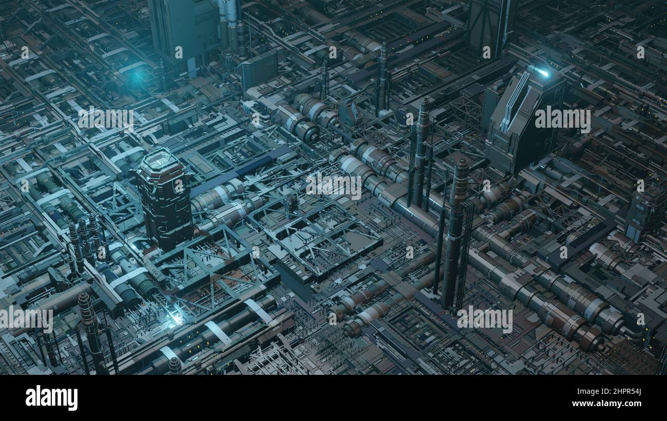 3d illustration - Model of Sci-fi city Stock Photo - Alamy