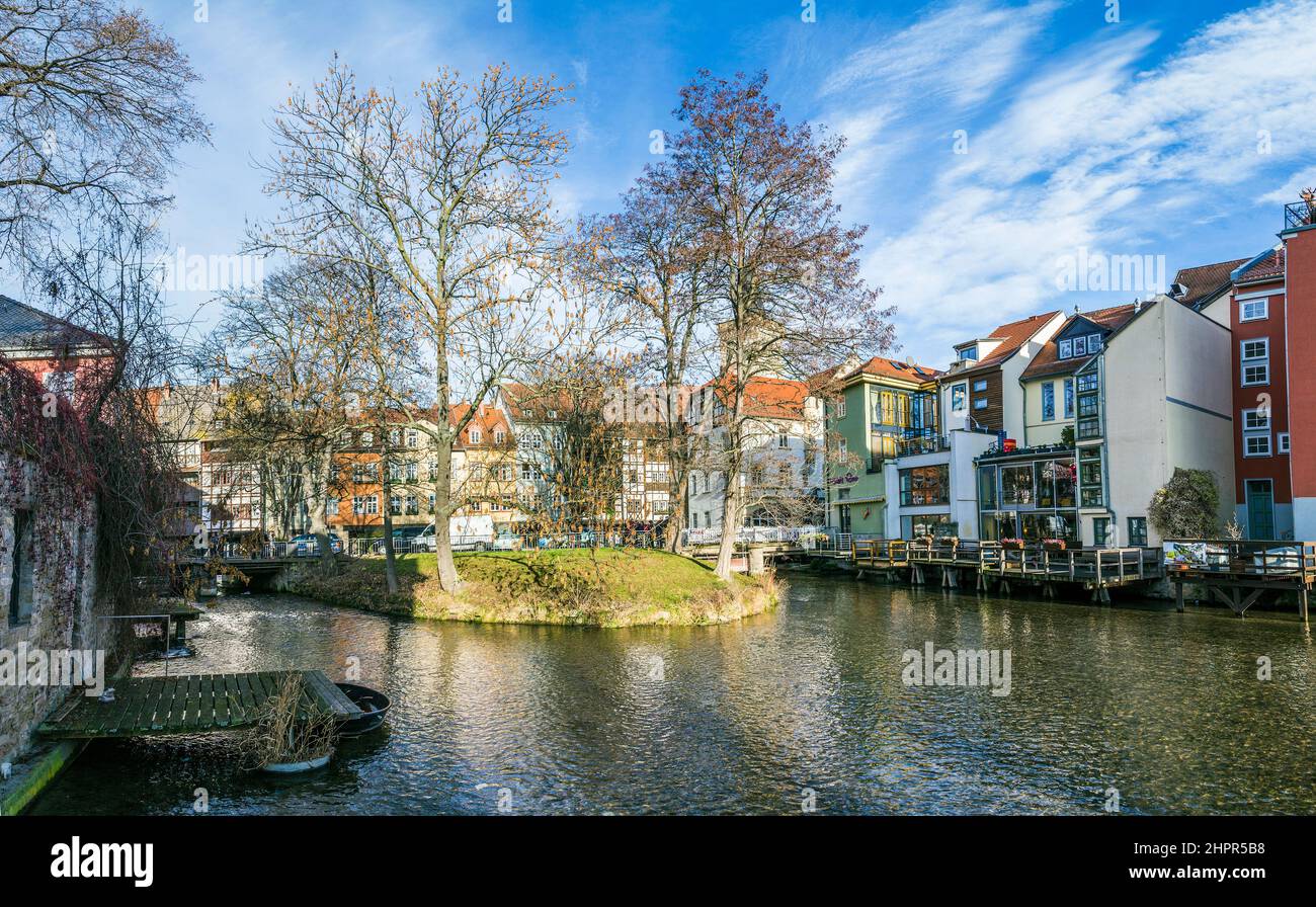 new houses were build along the Gera river Stock Photo - Alamy