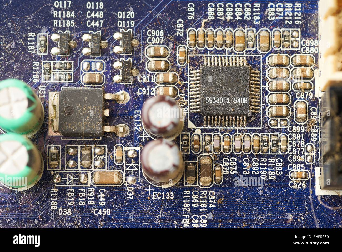 Old computer system unit with spider web and dust inside Stock Photo ...