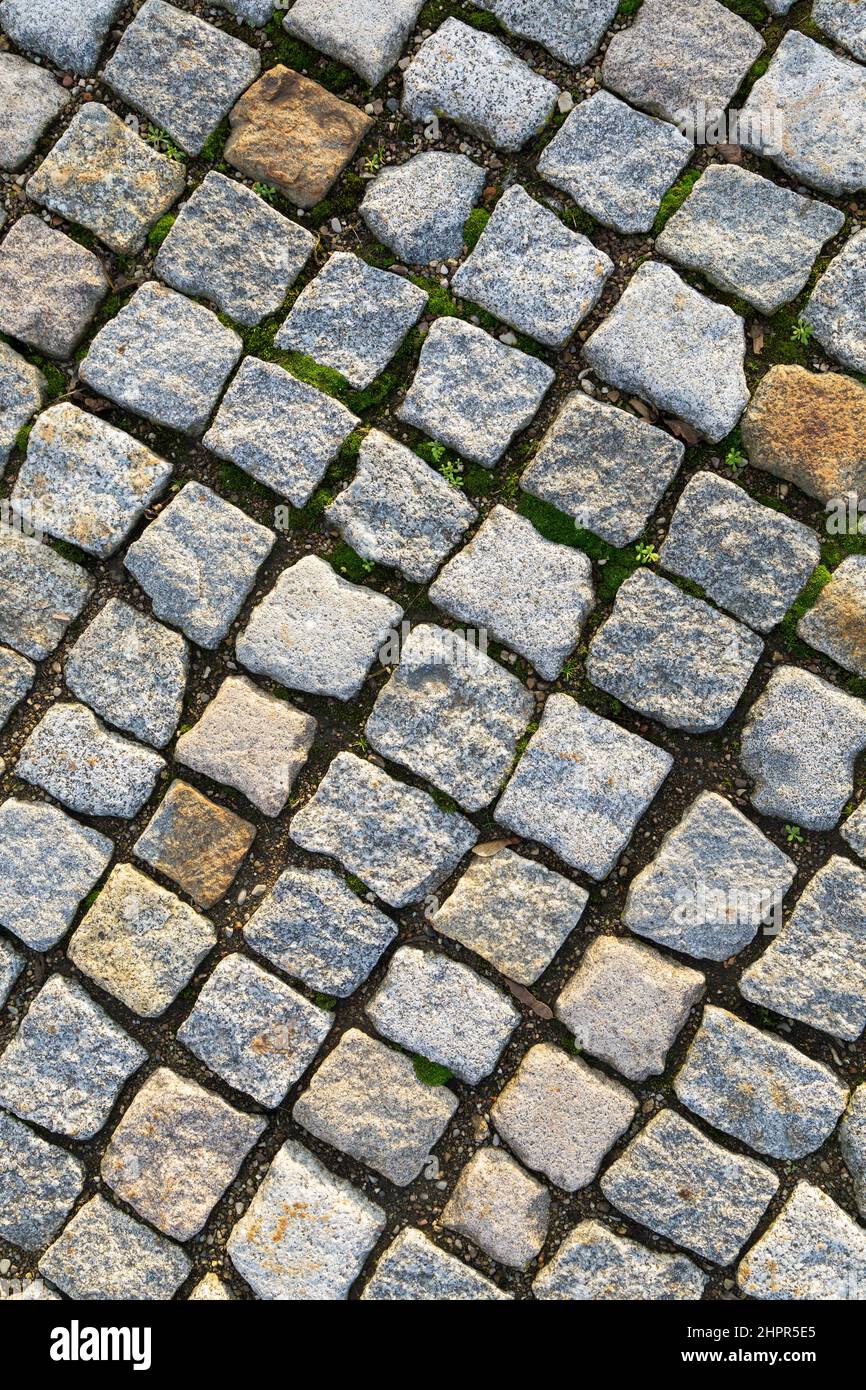 cobble stones Brick walkways background in red and grey Stock Photo - Alamy