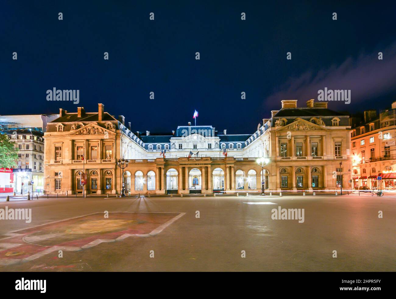 The historic center of Paris at night, France, central Europe Stock ...