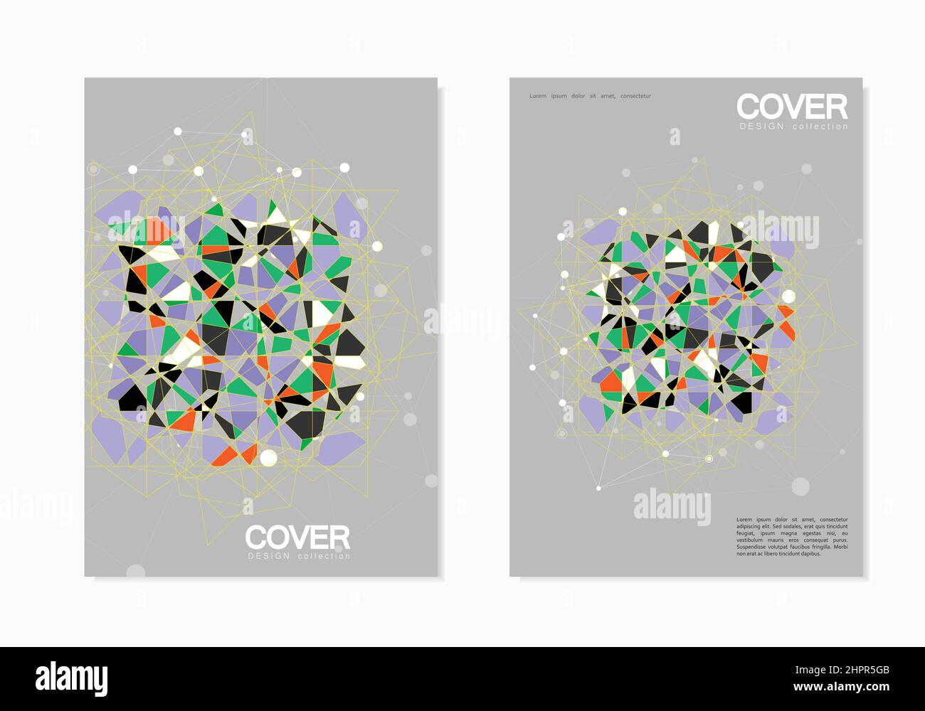 Abstract Broken stained glass background. Vector colored elements Stock ...