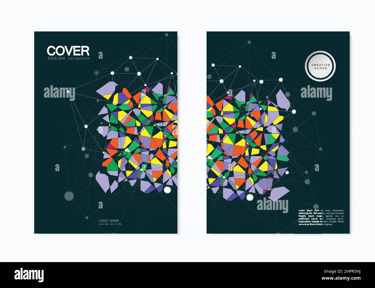 Abstract Broken stained glass background. Vector colored elements Stock ...