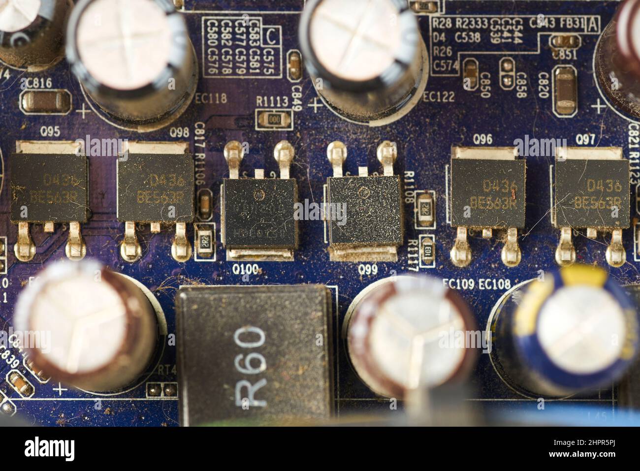 Old computer system unit with spider web and dust inside Stock Photo ...