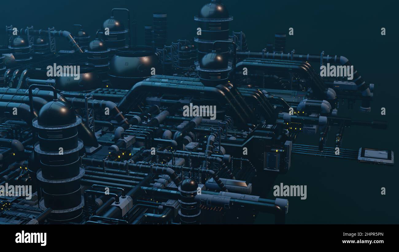 3d illustration - Model of Sci-fi city Stock Photo - Alamy