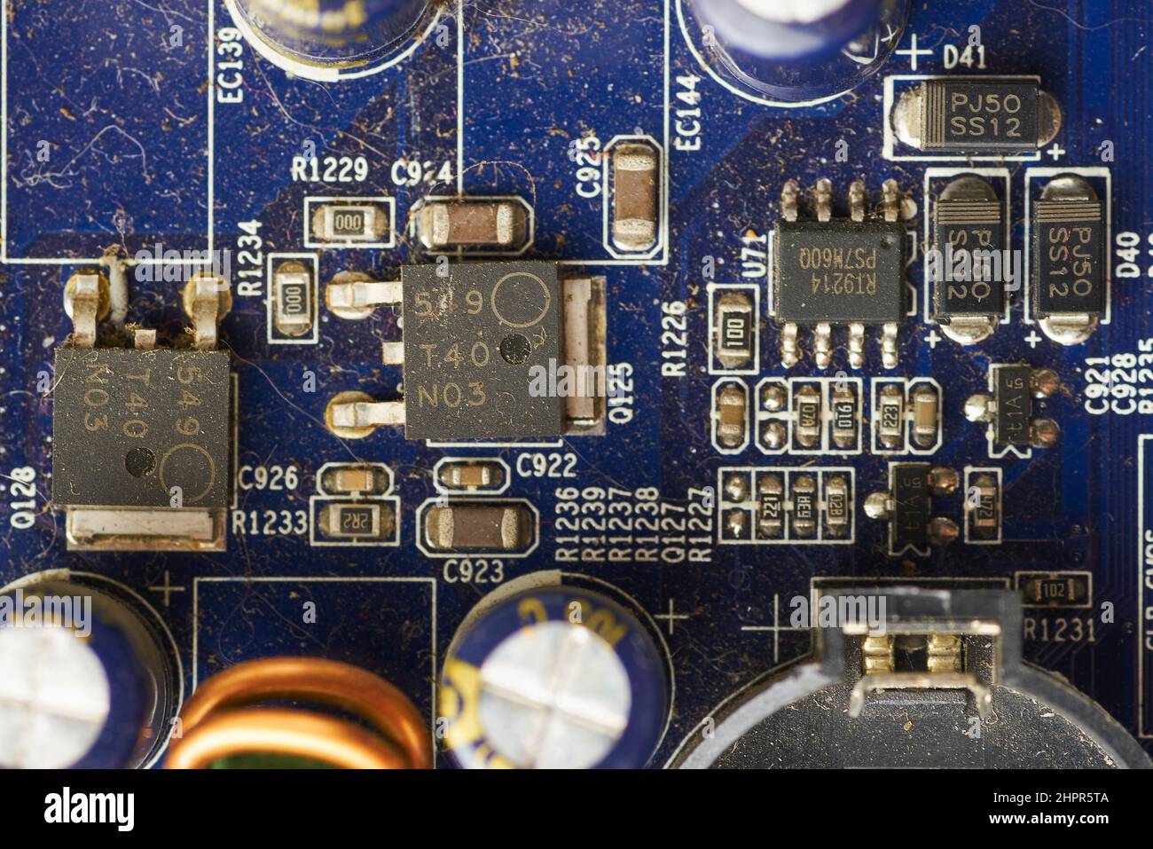 Old computer system unit with spider web and dust inside Stock Photo ...