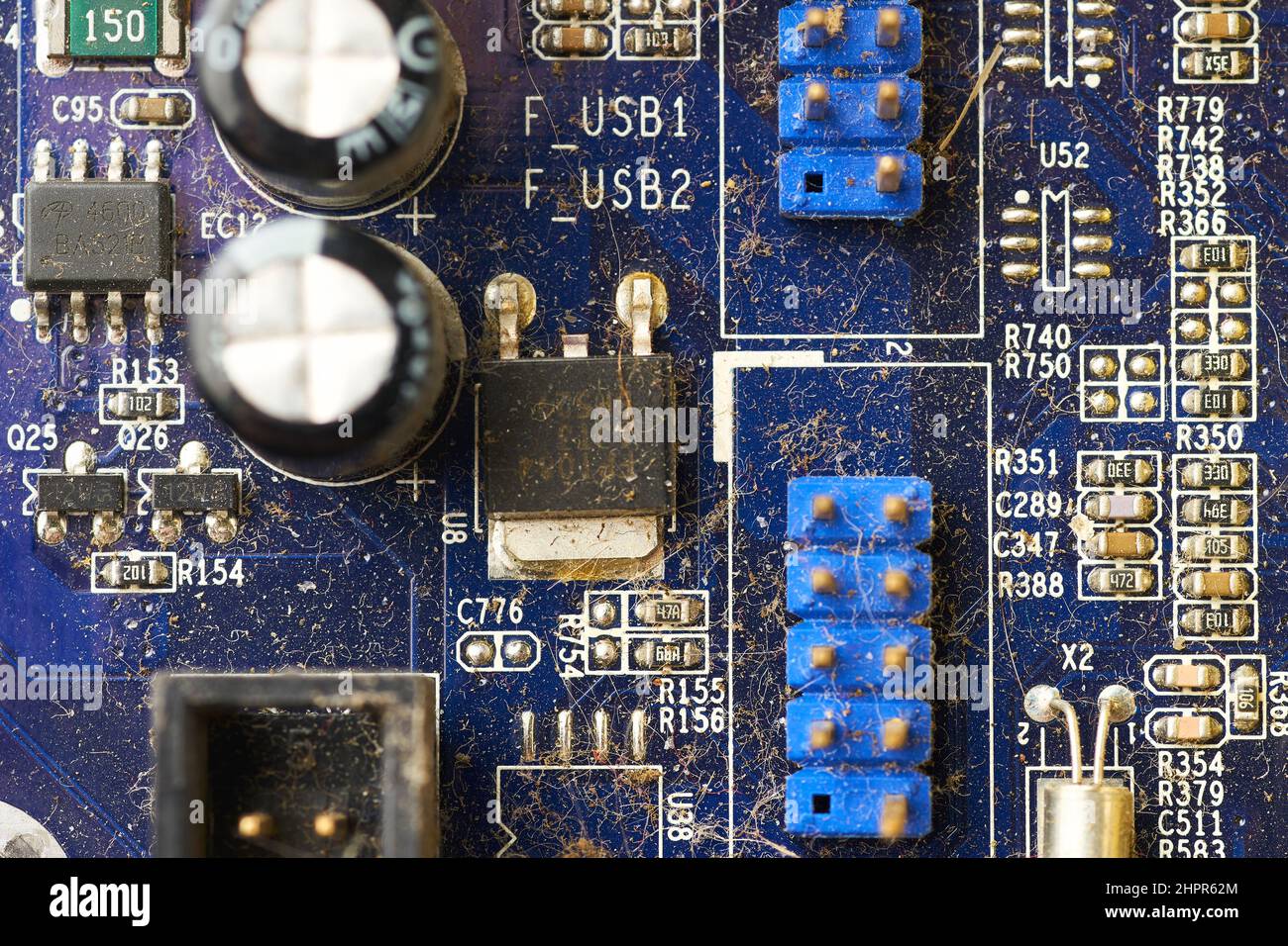 Old computer system unit with spider web and dust inside Stock Photo ...