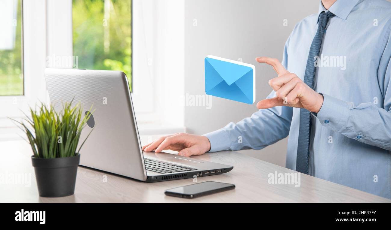 Email marketing and newsletter concept.Contact us by newsletter email ...