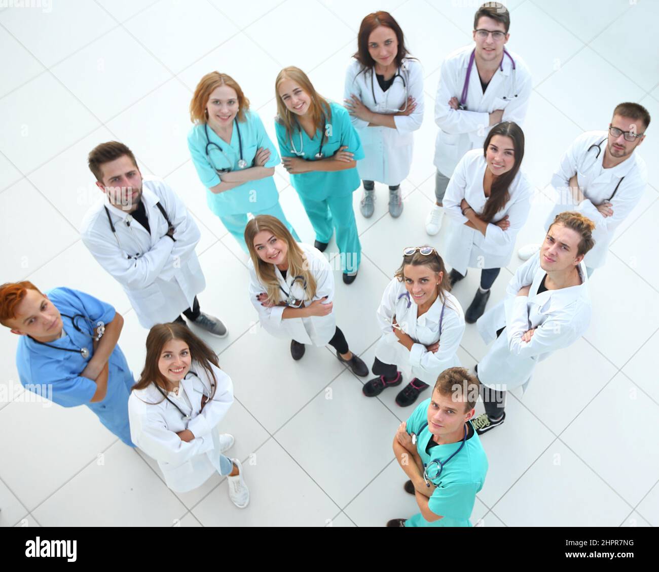large group of interns doctors looking at the camera Stock Photo - Alamy